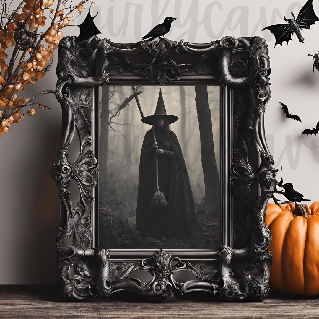 Victorian Gothic Halloween Frame Mockup, Modern Digital Mockup, Framed ...