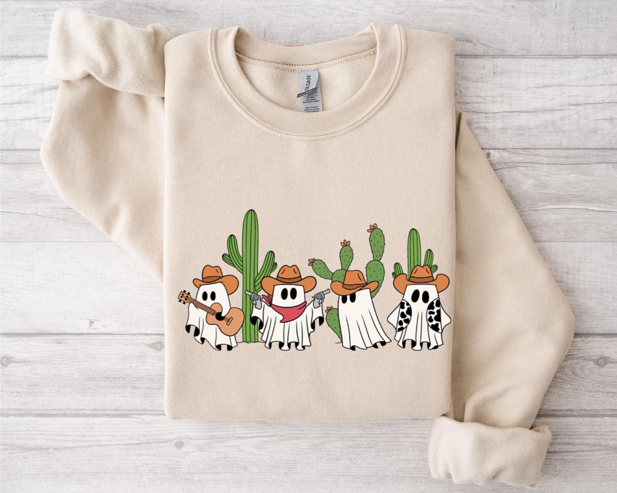 Retro Cowboy Ghosts PNG, Cute Halloween Ghosts Png, Vintage Ghost Png ...