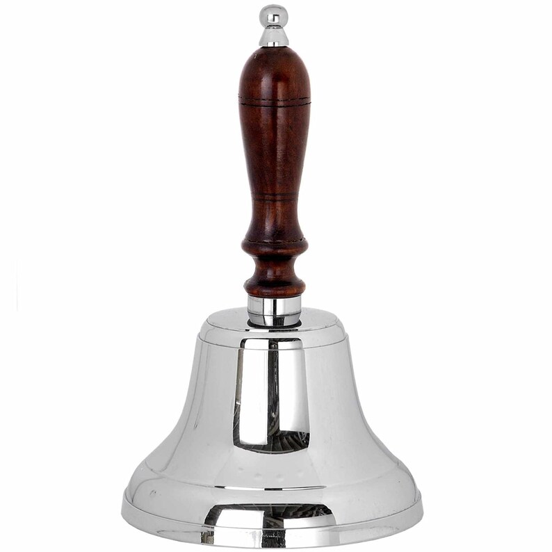 Hand School Bell Traditional Style School Hand Bell Wooden Handle Solid ...