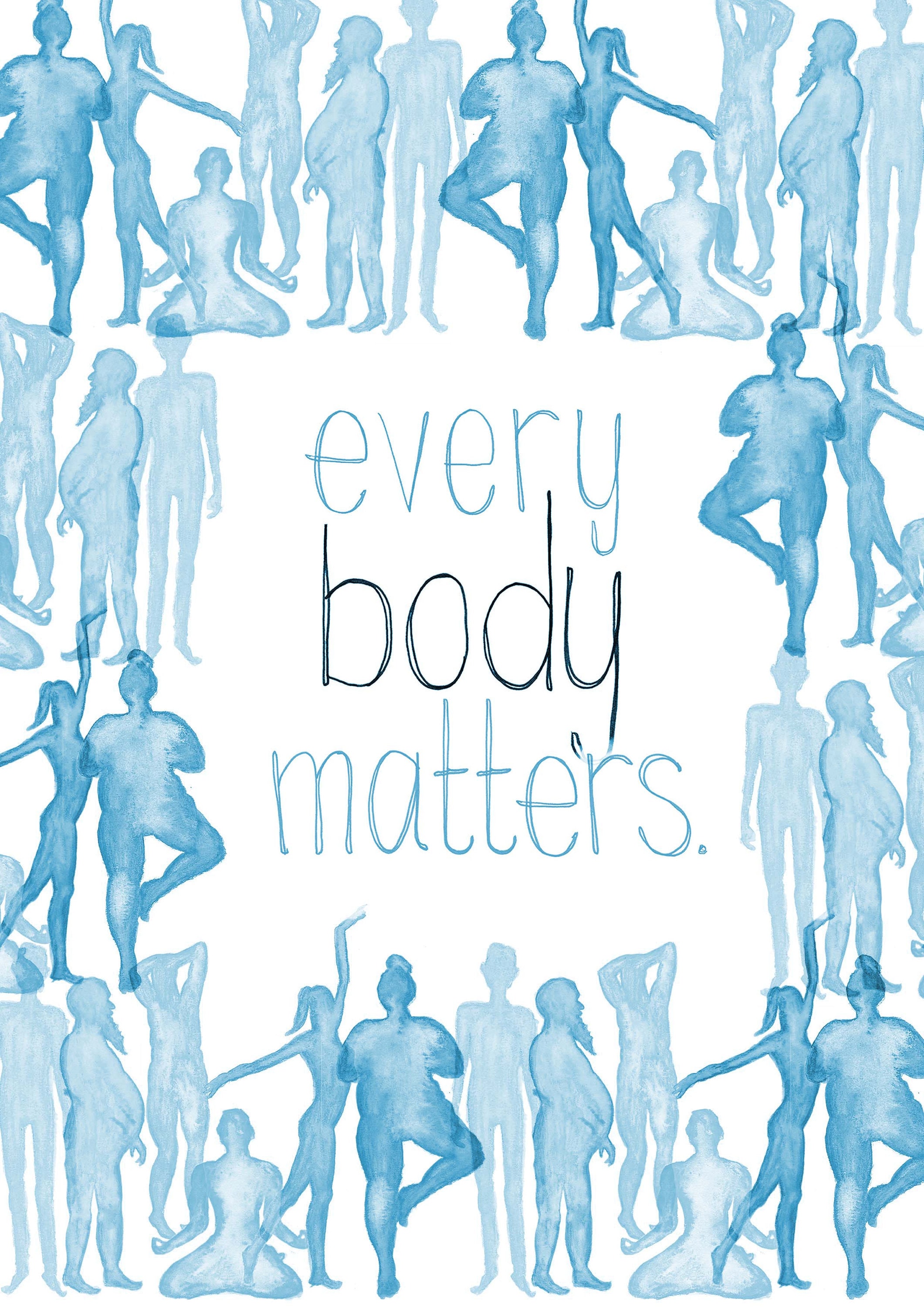Every Body Matters // Printable Yoga Art // Home Decor // Watercolour ...