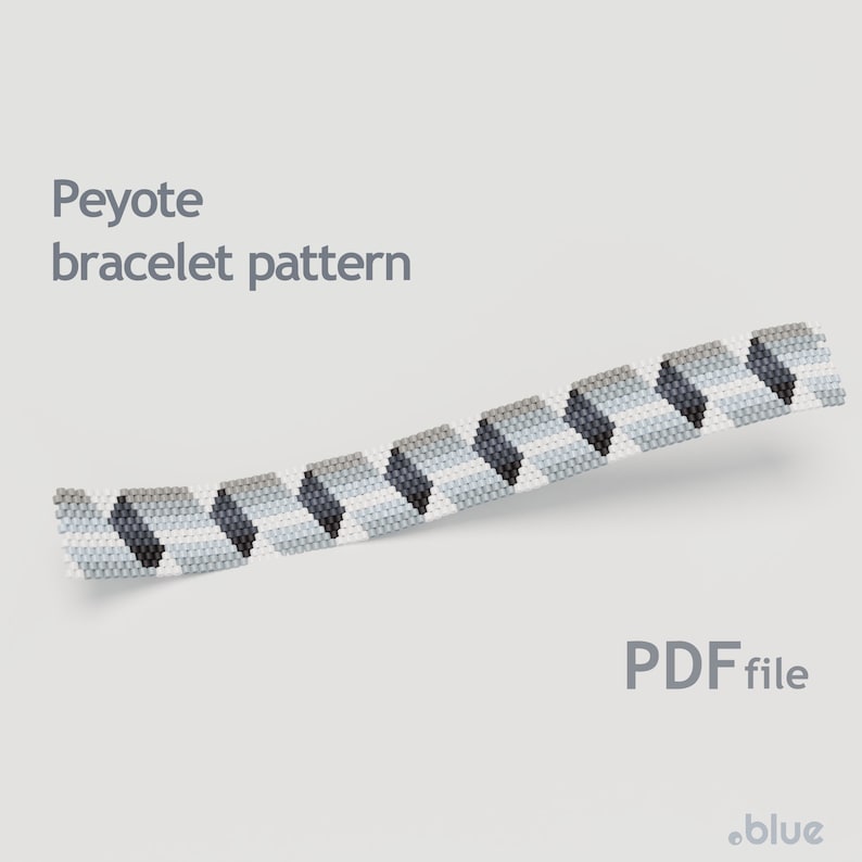 Peyote Bead Pattern - Wave, Bracelet Seed Bead Pattern in Pdf, Even ...