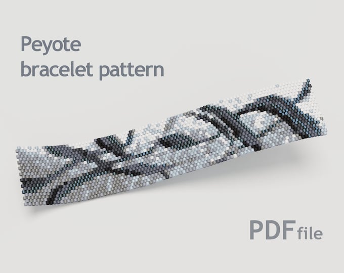 Peyote Bead Pattern - Wave, Bracelet Seed Bead Pattern in Pdf, Even ...