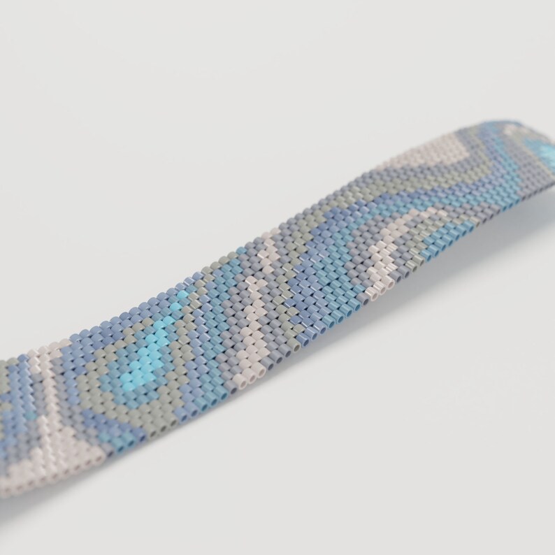 Peyote Bead Pattern Waves, Bracelet Seed Bead Pattern in Pdf, Even ...