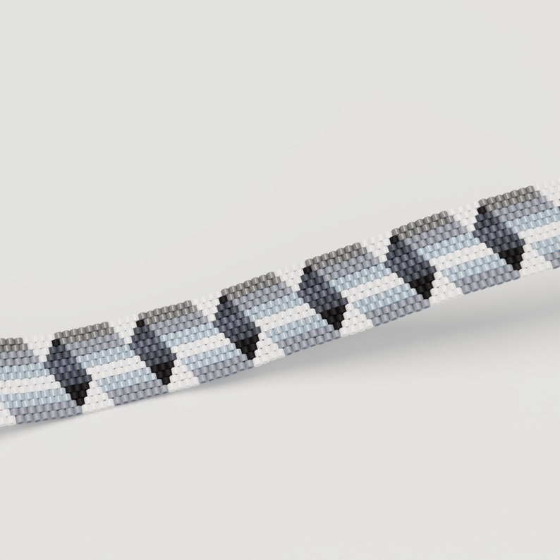 Peyote Bead Pattern - Wave, Bracelet Seed Bead Pattern in Pdf, Even ...