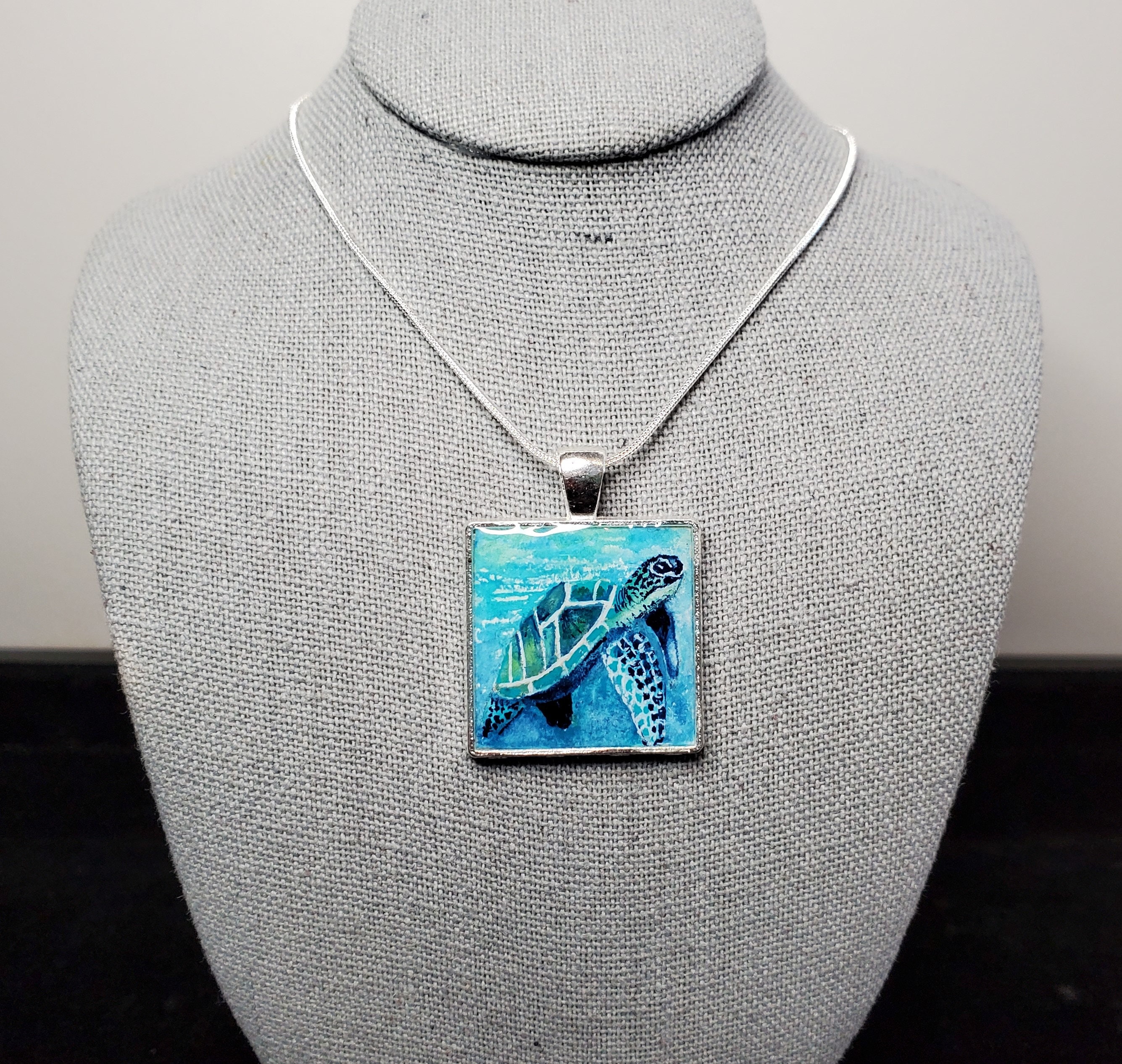 Hand Painted Pendant/ Ocean Pendant / Beach Jewelry/ Wearable Art/ Gift ...