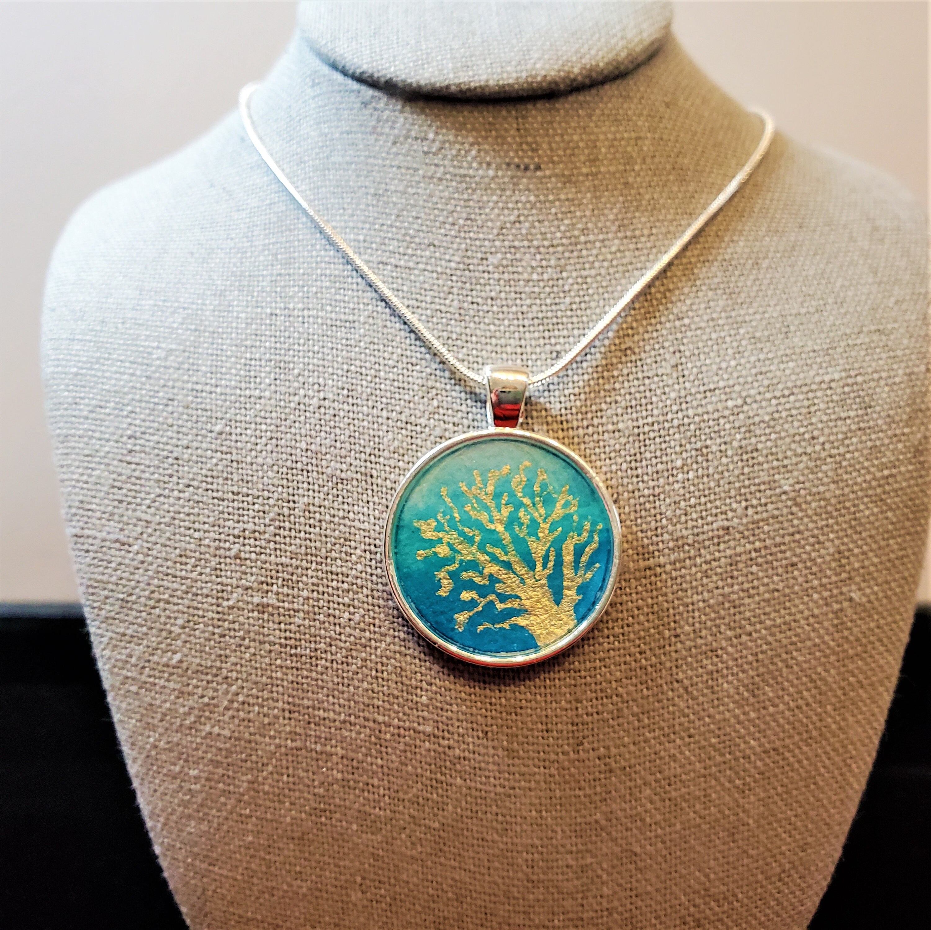 Hand Painted Pendant/ Ocean Pendant / Beach Jewelry/ Wearable Art/ Gift ...
