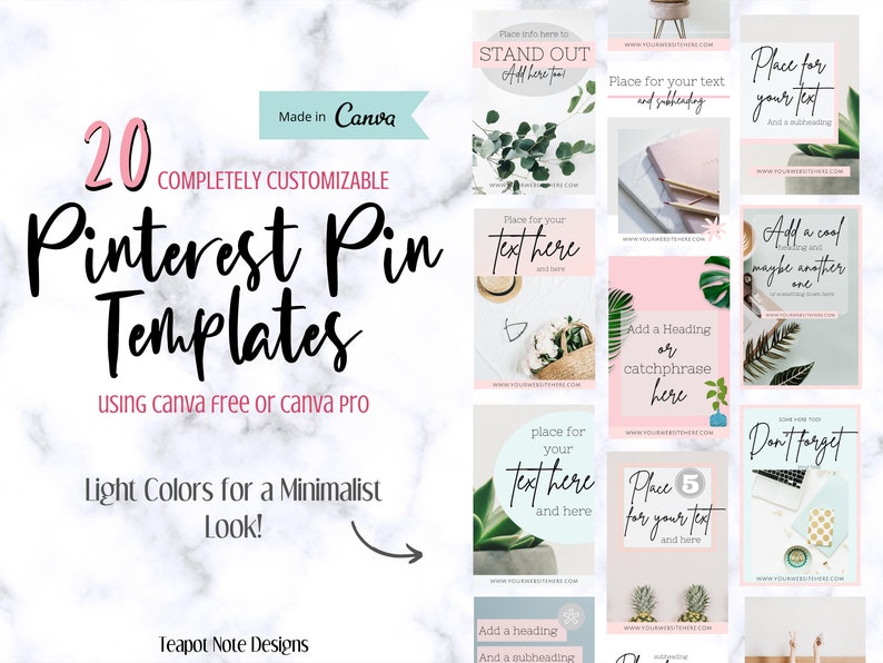 Customizable Pinterest Pin Templates | 20 Unique Pinterest Templates ...