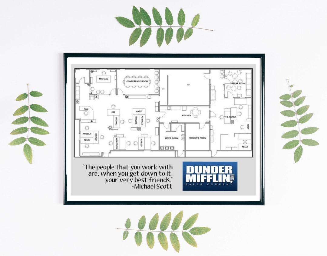 The Office Blueprint | Layout | Instant Download | Michael Scott Quote ...