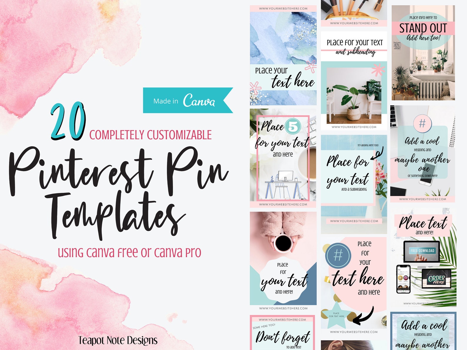 Customizable Pinterest Pin Templates | 20 Unique Pinterest Templates ...