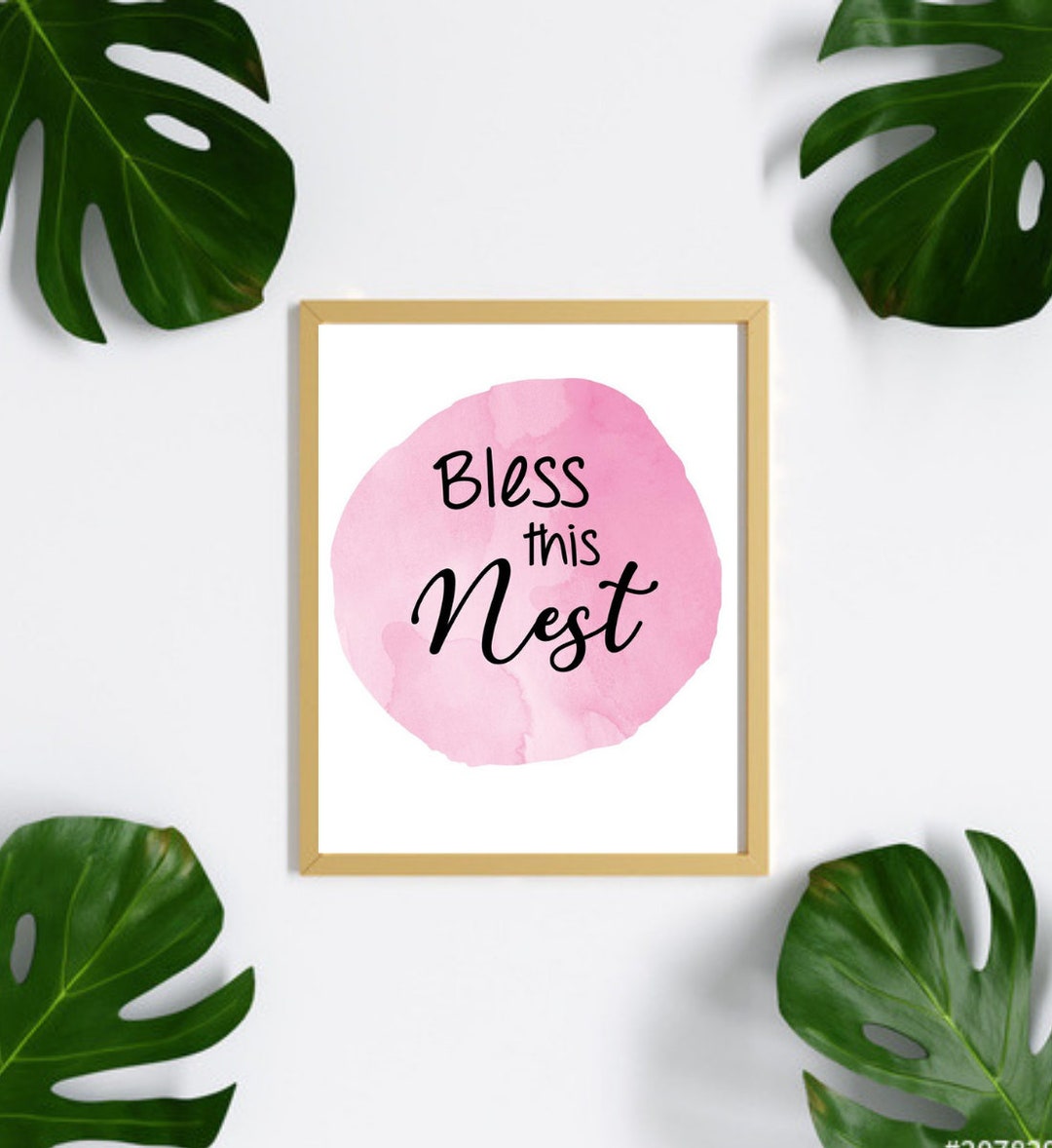 Bless This Mess Printable, Watercolor Instant Download, Nursery Decor ...