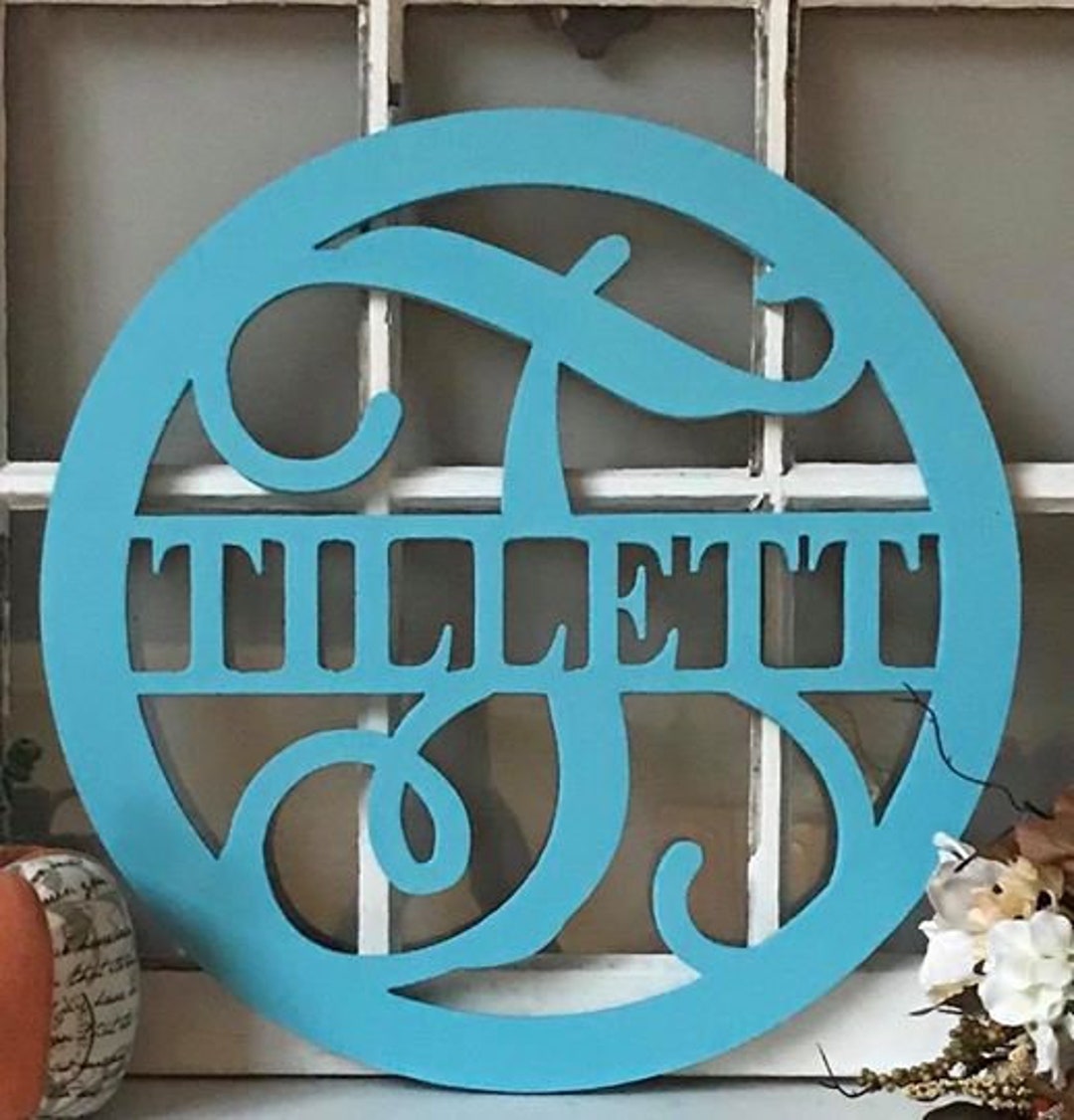Monogrammed Round Sign - Etsy