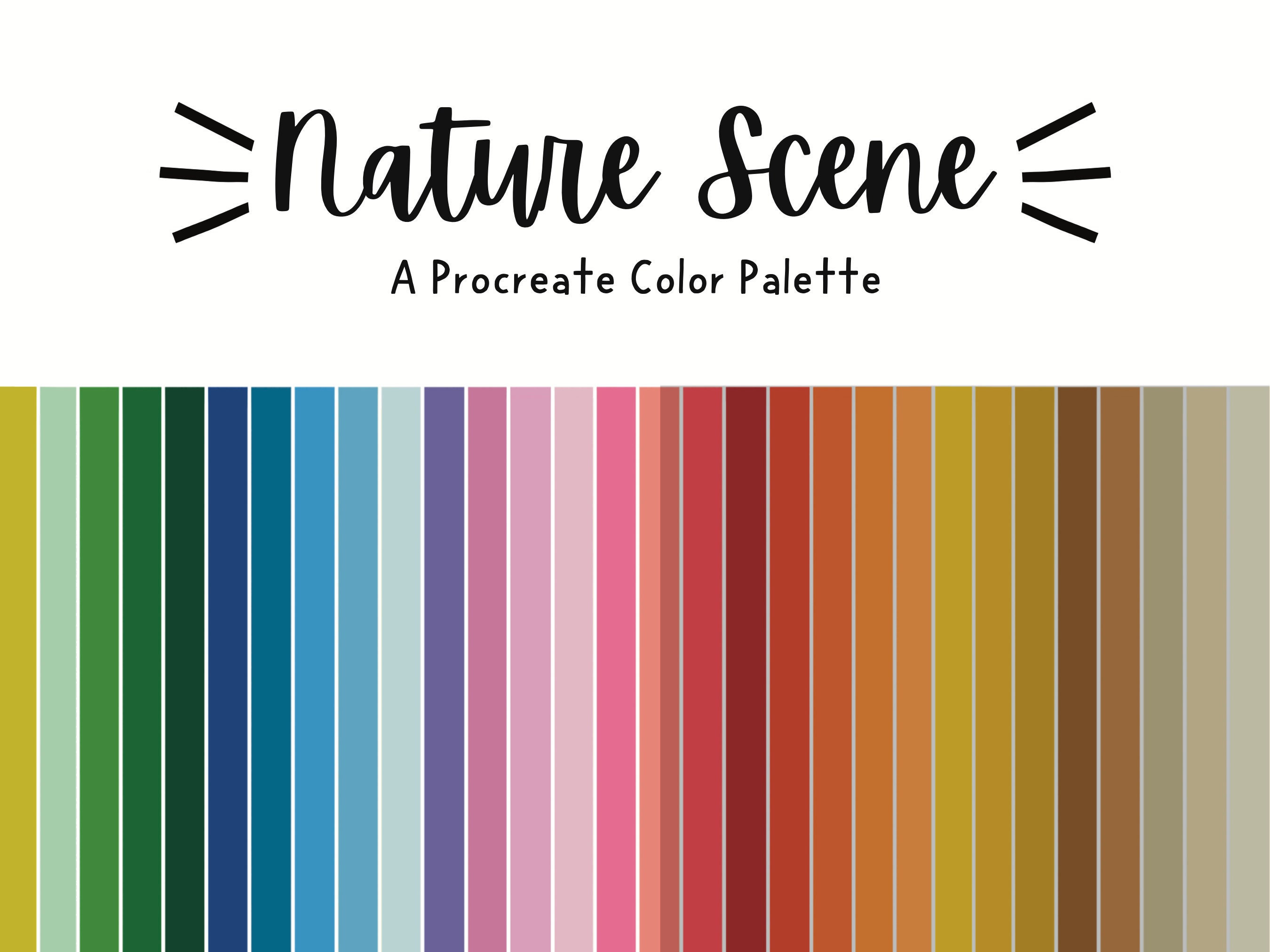 Nature Scene Procreate Color Palette | 30 Colors | Procreate Tools ...