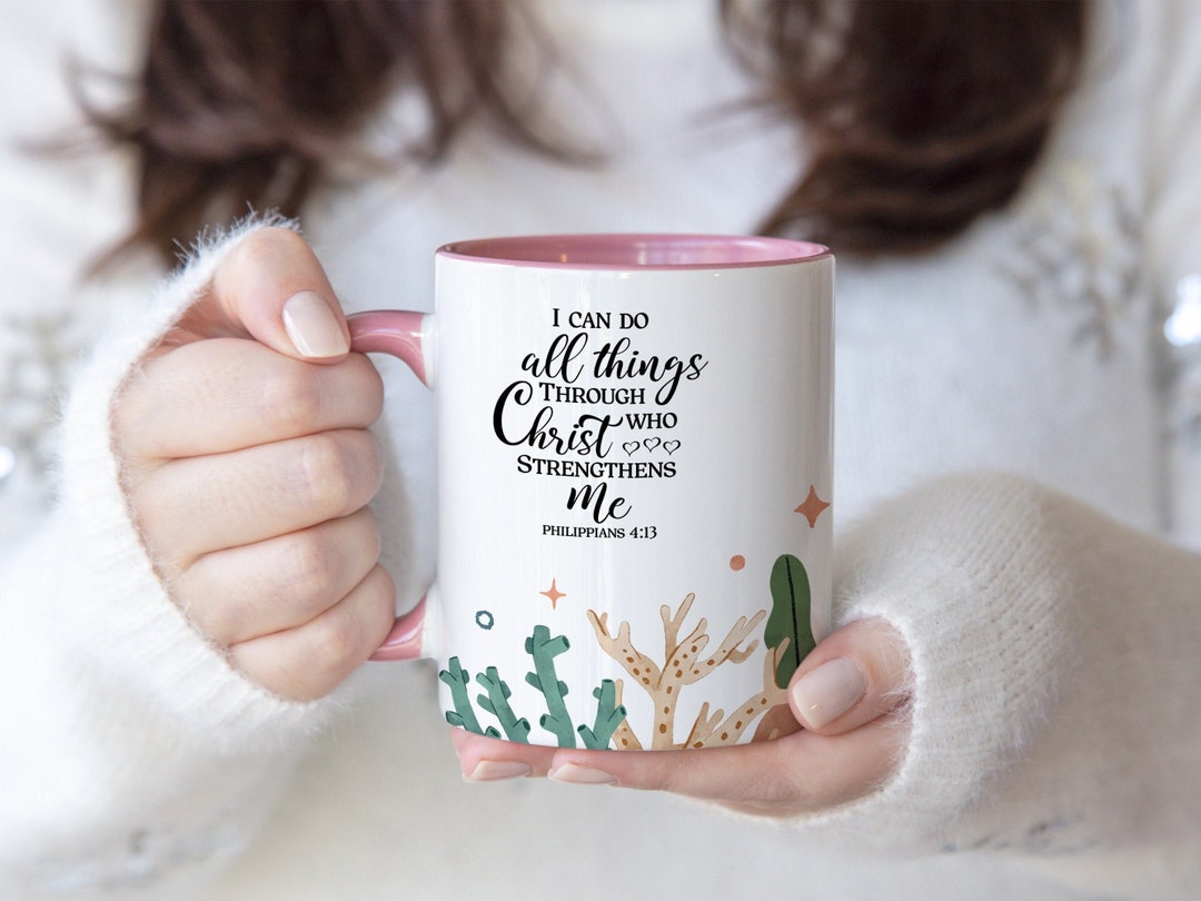 Coral Reef Inspired Bible Verse Philippians 4:13 Coffee Mug for Ocean ...