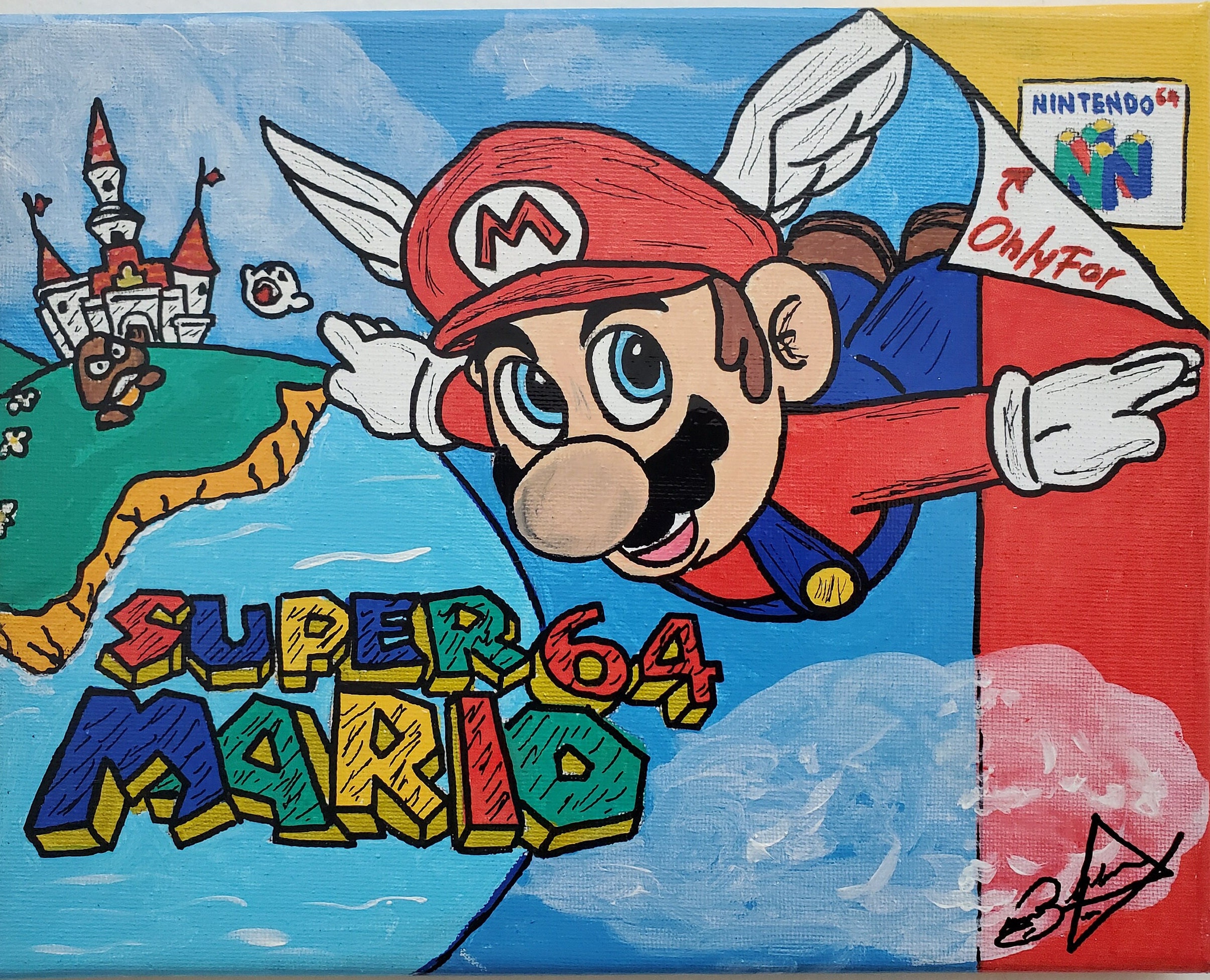 Mario Bros Acrylic Painting 8x10 portrait NES Games - Etsy