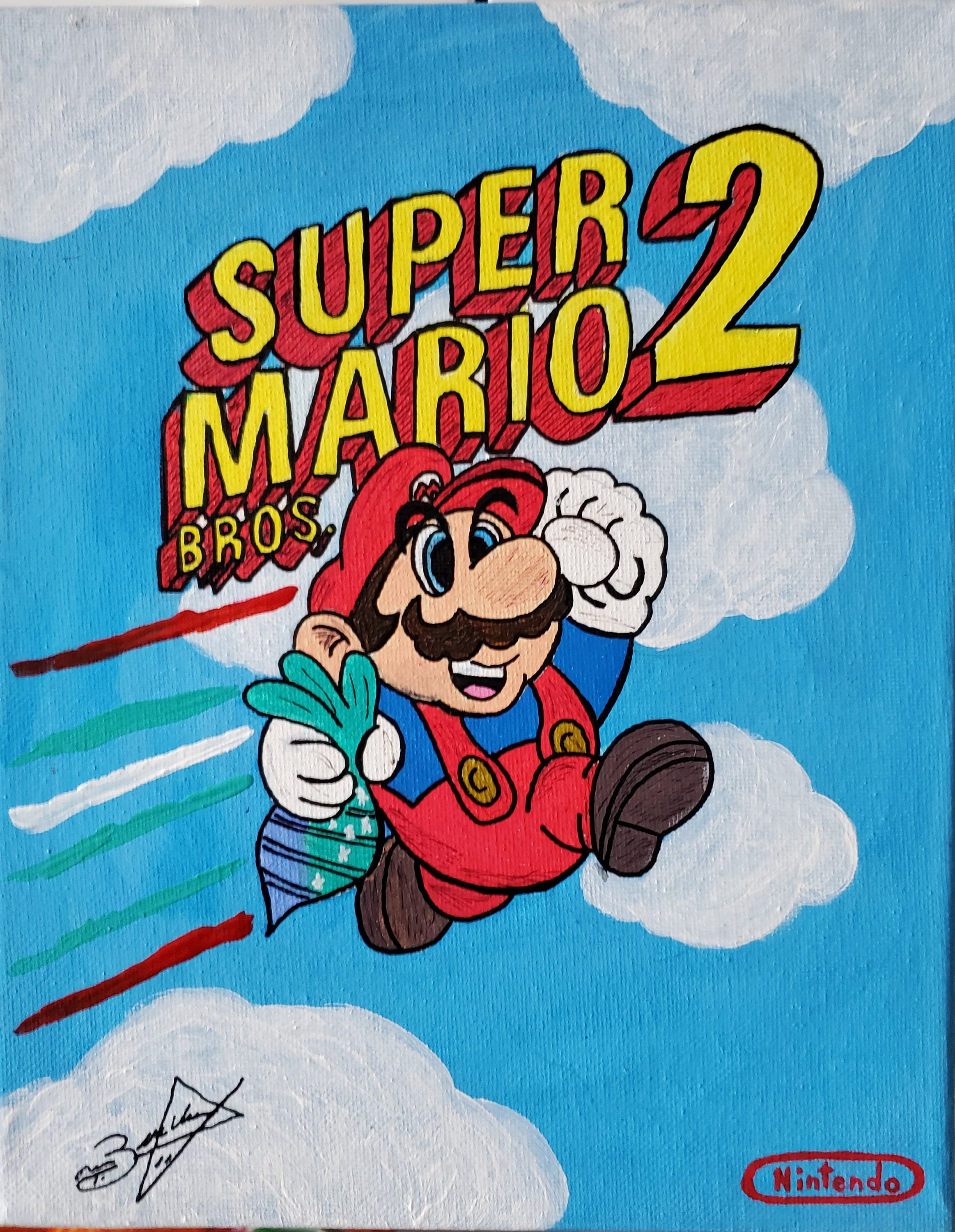 Mario Bros Acrylic Painting 8x10 (portrait NES Games) - Etsy