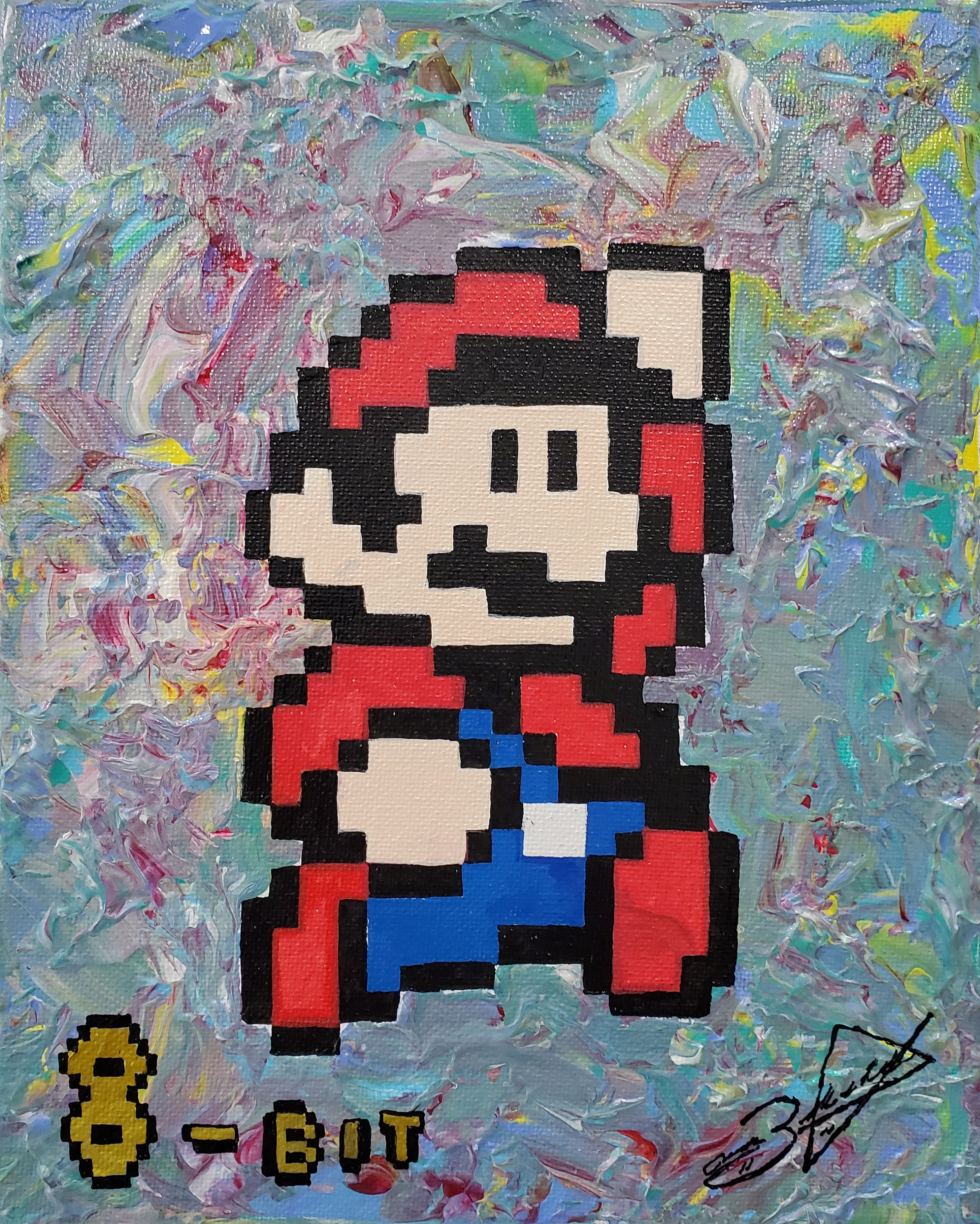 Mario Bros Acrylic Painting 8x10 portrait NES Games - Etsy