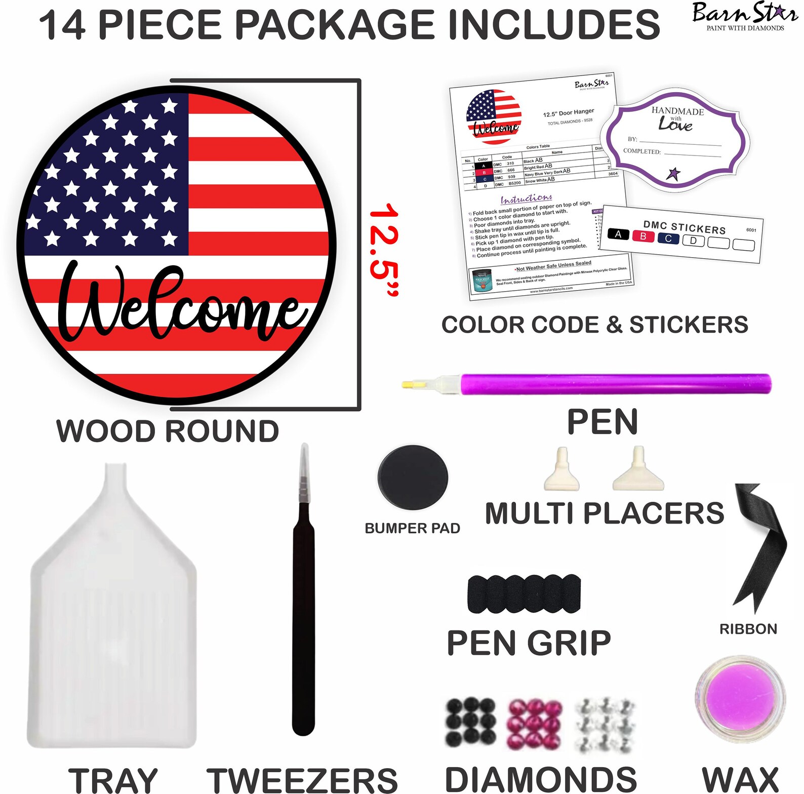 USA Flag Diamond Art, Diamond Painting, Adult Beginners DIY Craft Kit ...