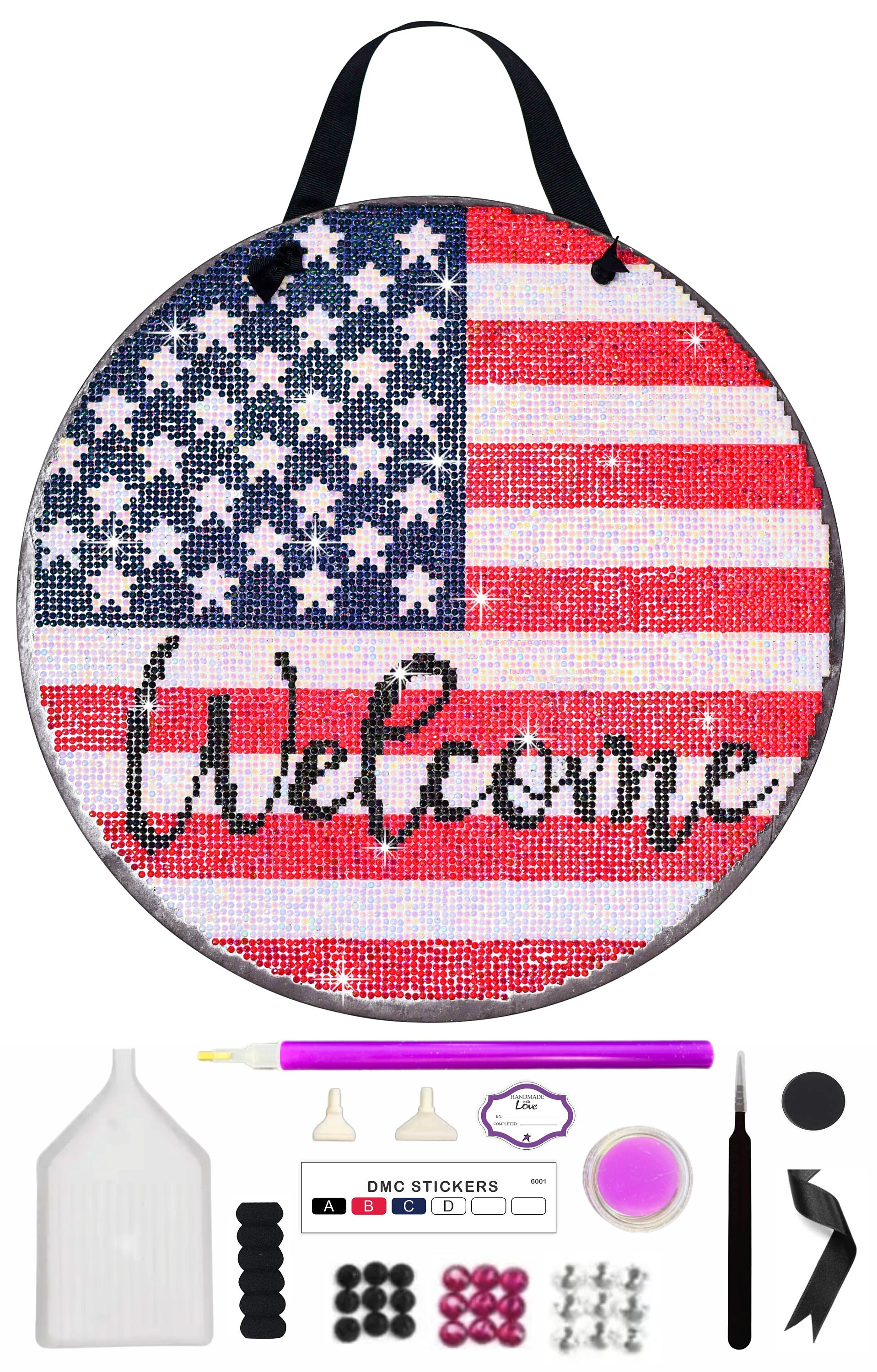USA Flag Diamond Art, Diamond Painting, Adult Beginners DIY Craft Kit ...
