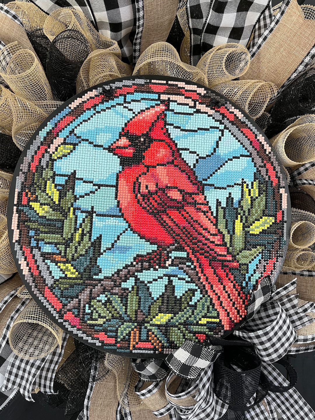 Cardinal Diamond Art, 5D Full Round Drill, Round Door Hanger, Front ...