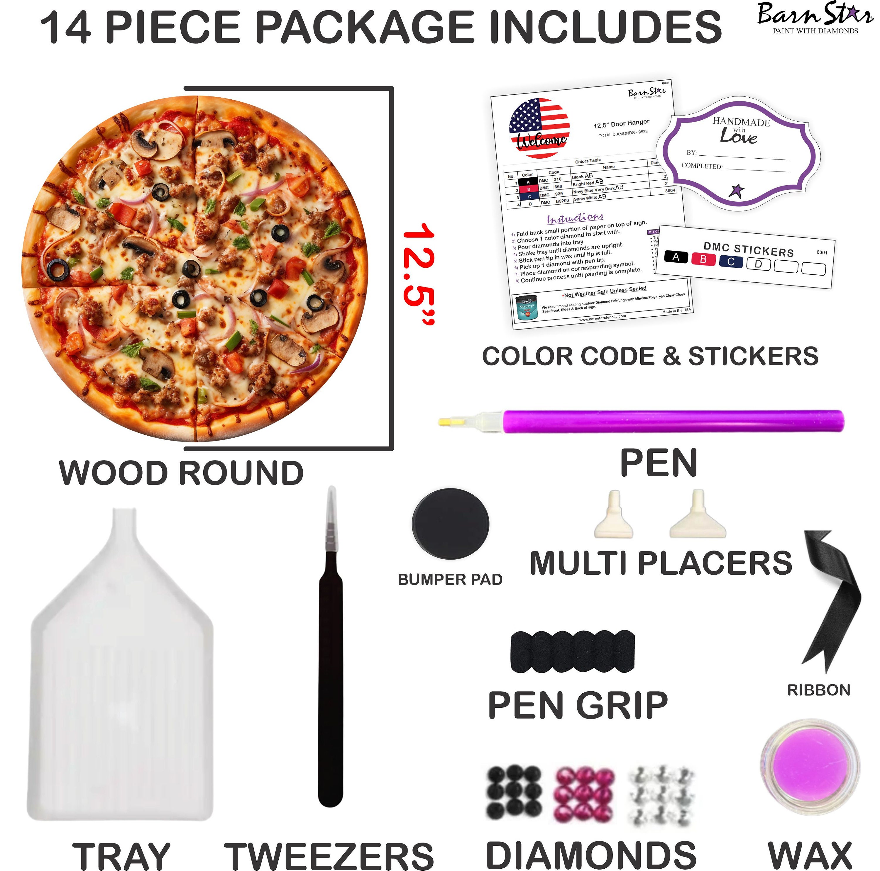 Pizza Diamond Art, Diamond Painting Kit - Etsy