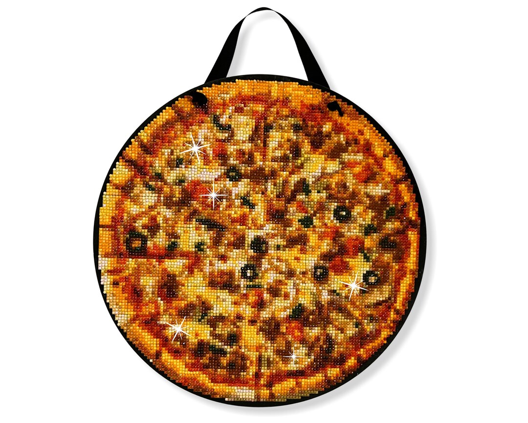 Pizza Diamond Art, Diamond Painting Kit, Round Drills, Pizza Home Decor ...