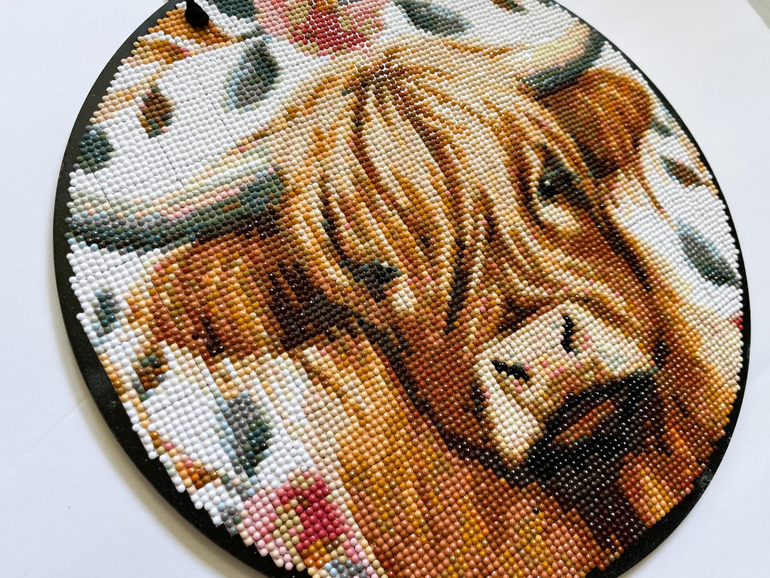 Highland Cow Diamond Art, 5D Full Round Drill, Wood Door Sign, Front ...