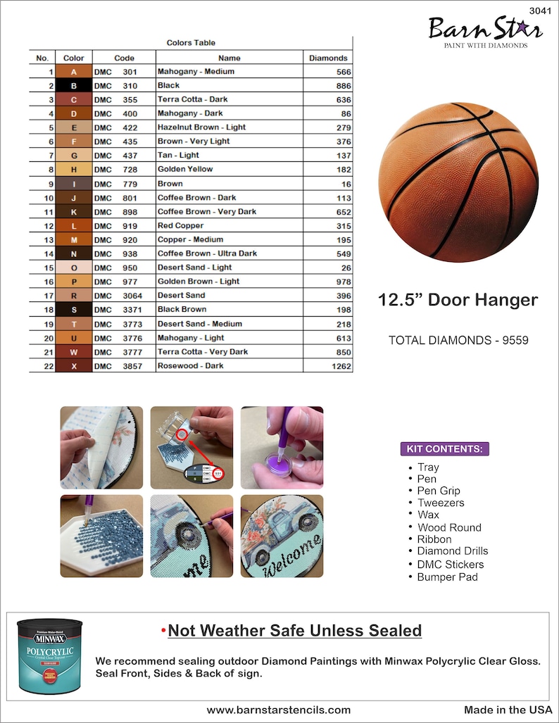 Basketball Diamond Painting Art Kit, Round Drills - Etsy