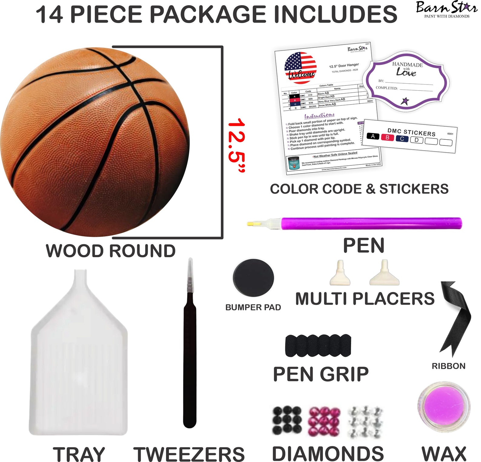 Basketball Diamond Painting Art Kit, Round Drills - Etsy