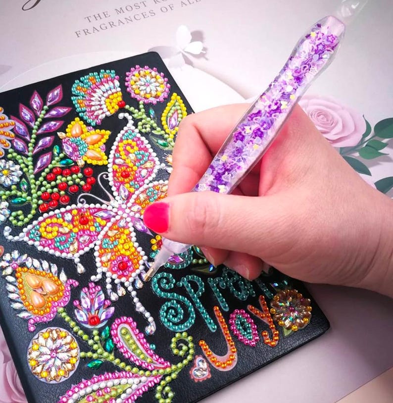 Diamond Art Painting Pen Kit, Glow in the Dark, Purple With 5 Tips and ...
