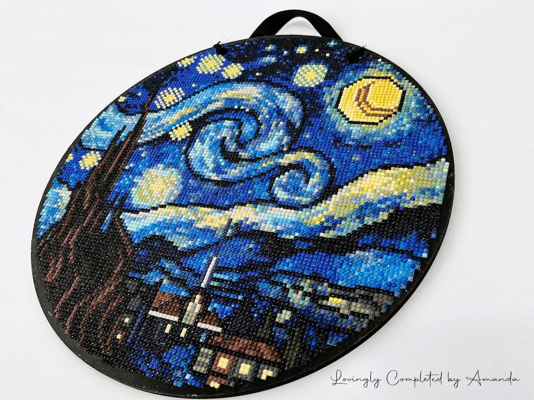 Starry Night Diamond Art Sign, 5D Round Drill Kit, Diamond Painting ...