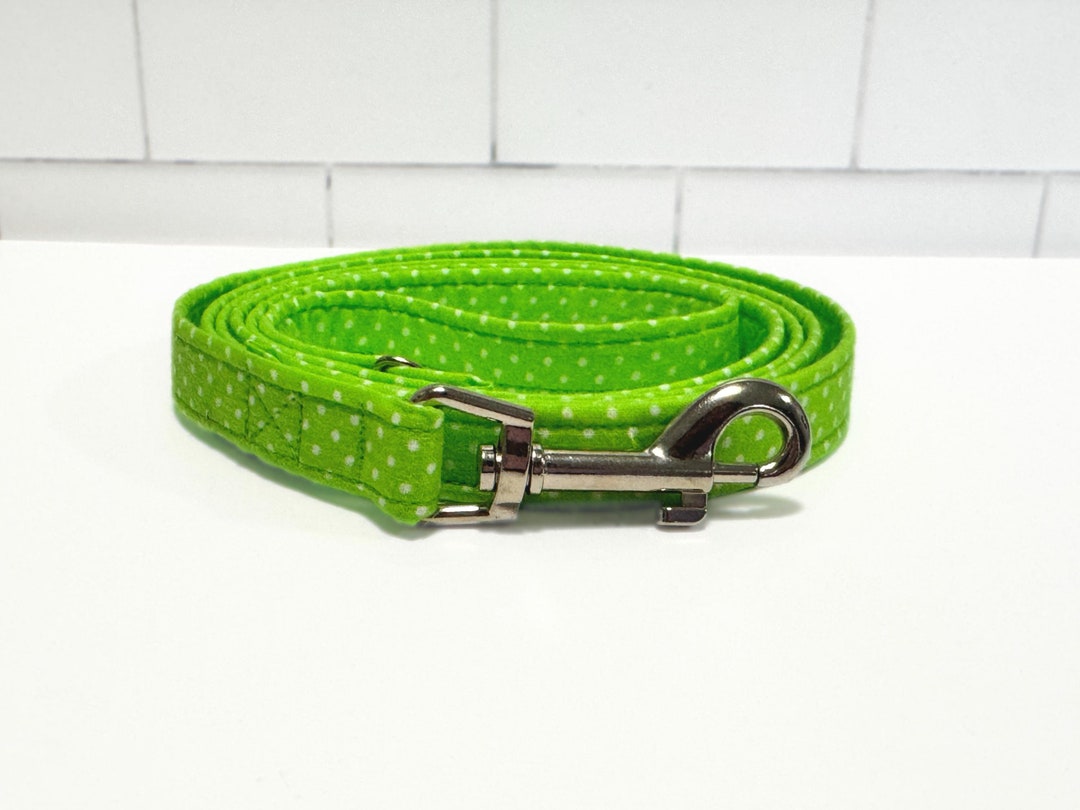 Lime Green & White Polka Dot Dog Leash ~ Green Dog Leash ~ Spring Dog ...