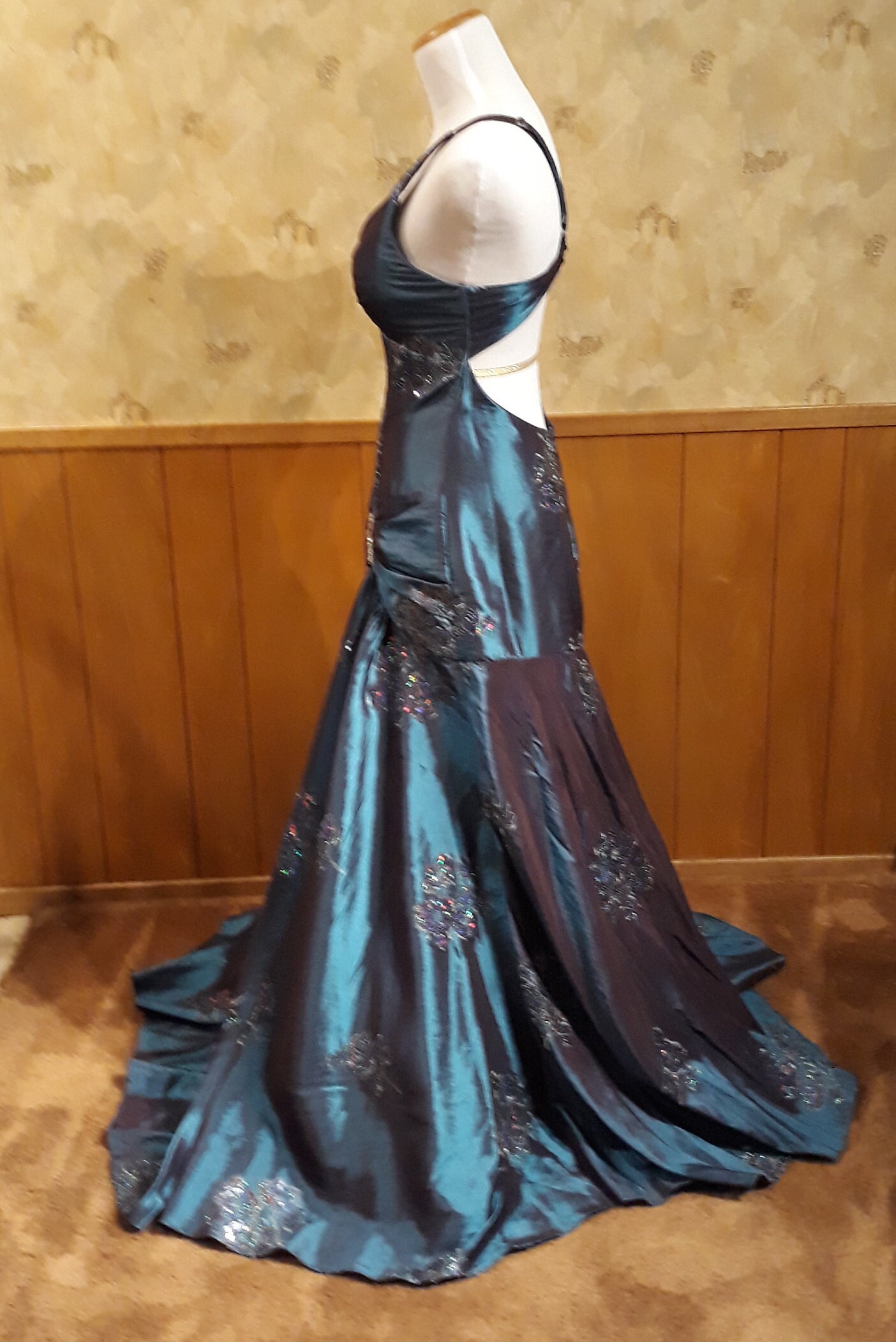 NEW Gorgeous Blue Sheen Elegant Long Dress - Etsy