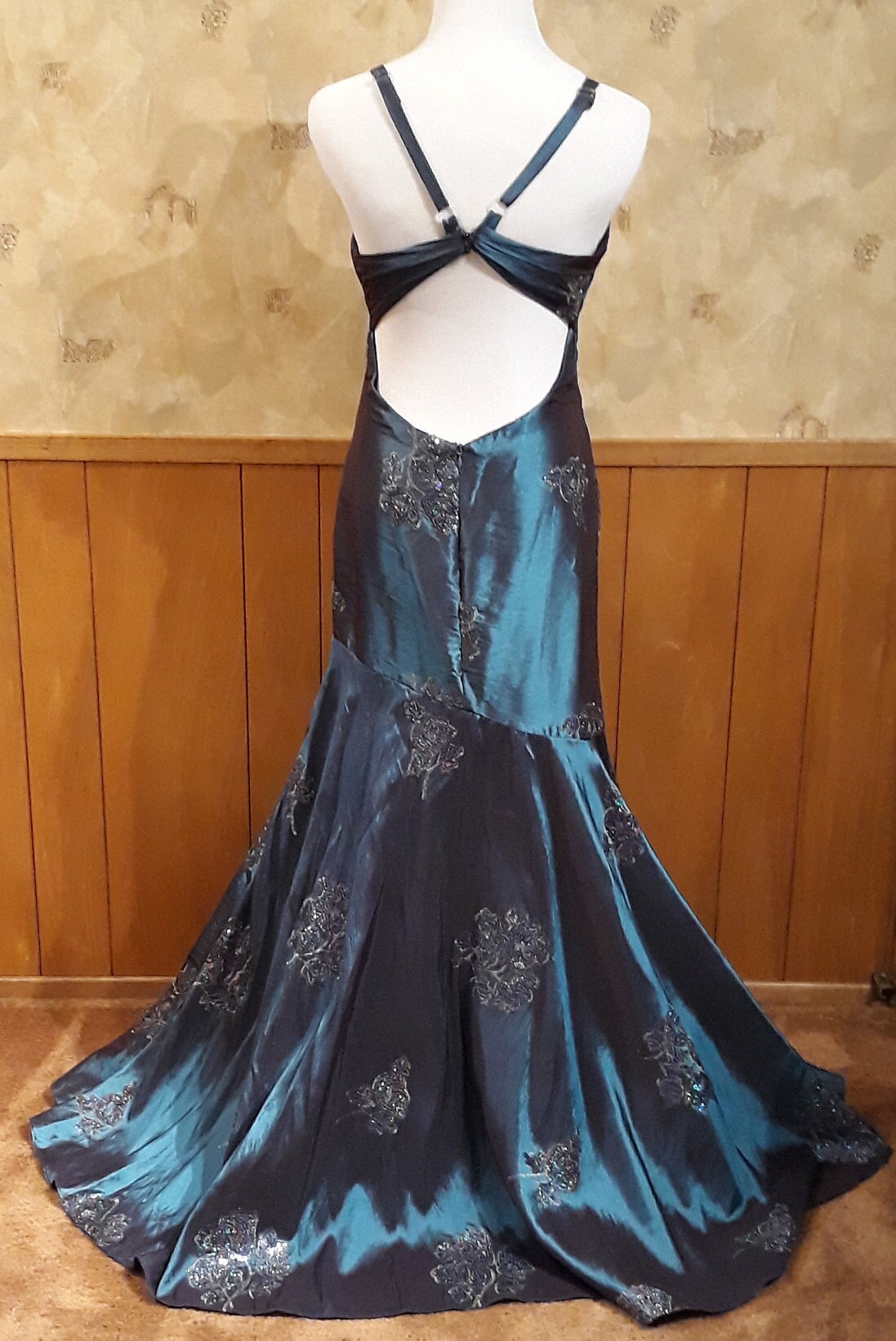 NEW Gorgeous Blue Sheen Elegant Long Dress - Etsy