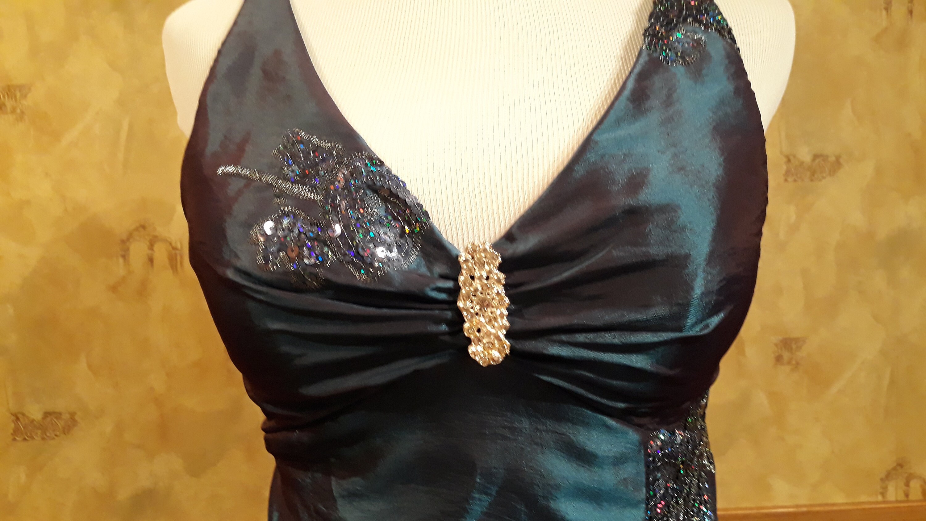 NEW Gorgeous Blue Sheen Elegant Long Dress - Etsy