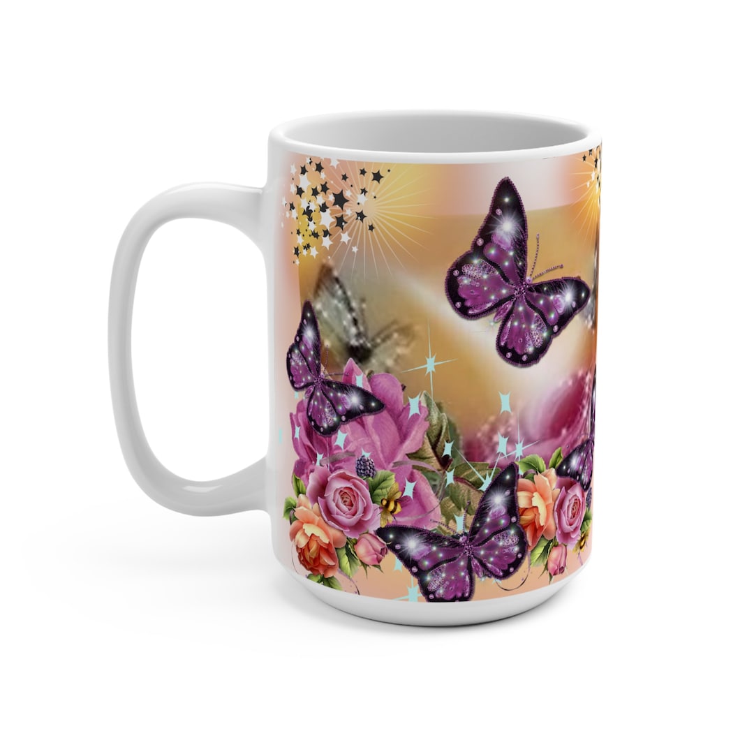 Sparkle Butterfly Mug 15oz - Etsy
