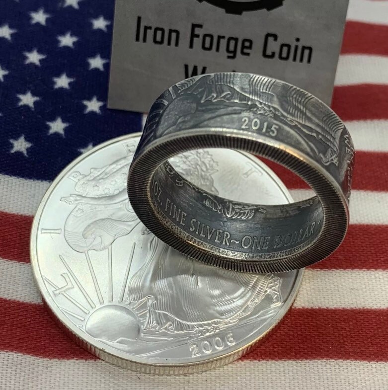 Coin Ring Handmade From 1 Oz Silver Walking Liberty American | Etsy