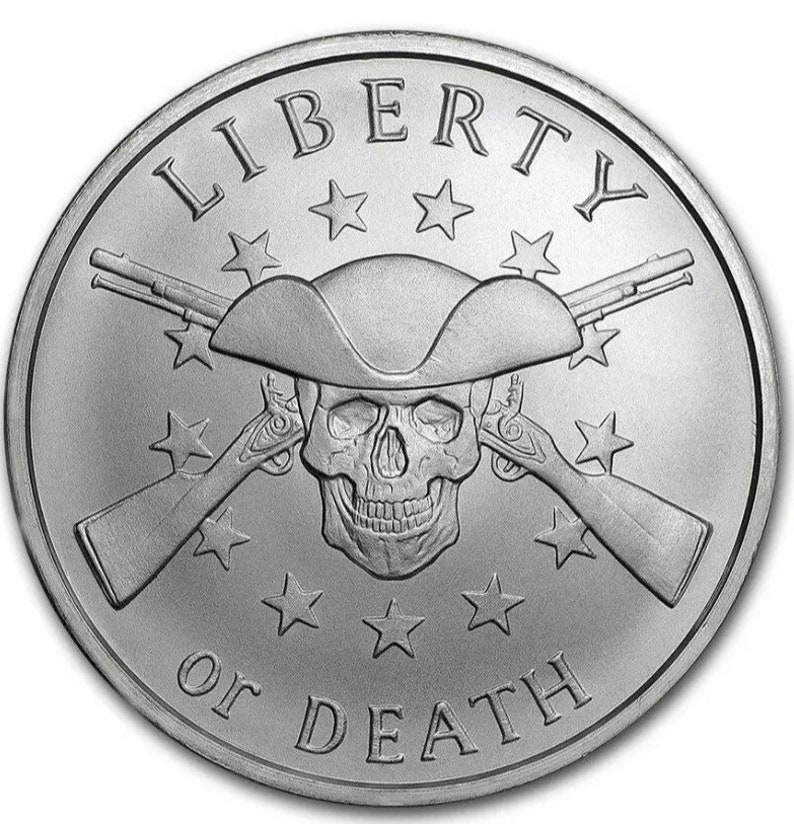 Liberty Or Death Coin Ring 1oz Silver Coin Dont Tread On Me NRA 2ème ...