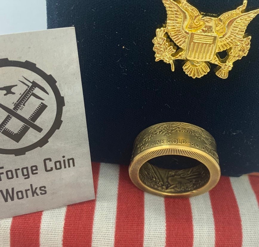 1 oz GOLD American Eagle coin ring one ounce | Etsy