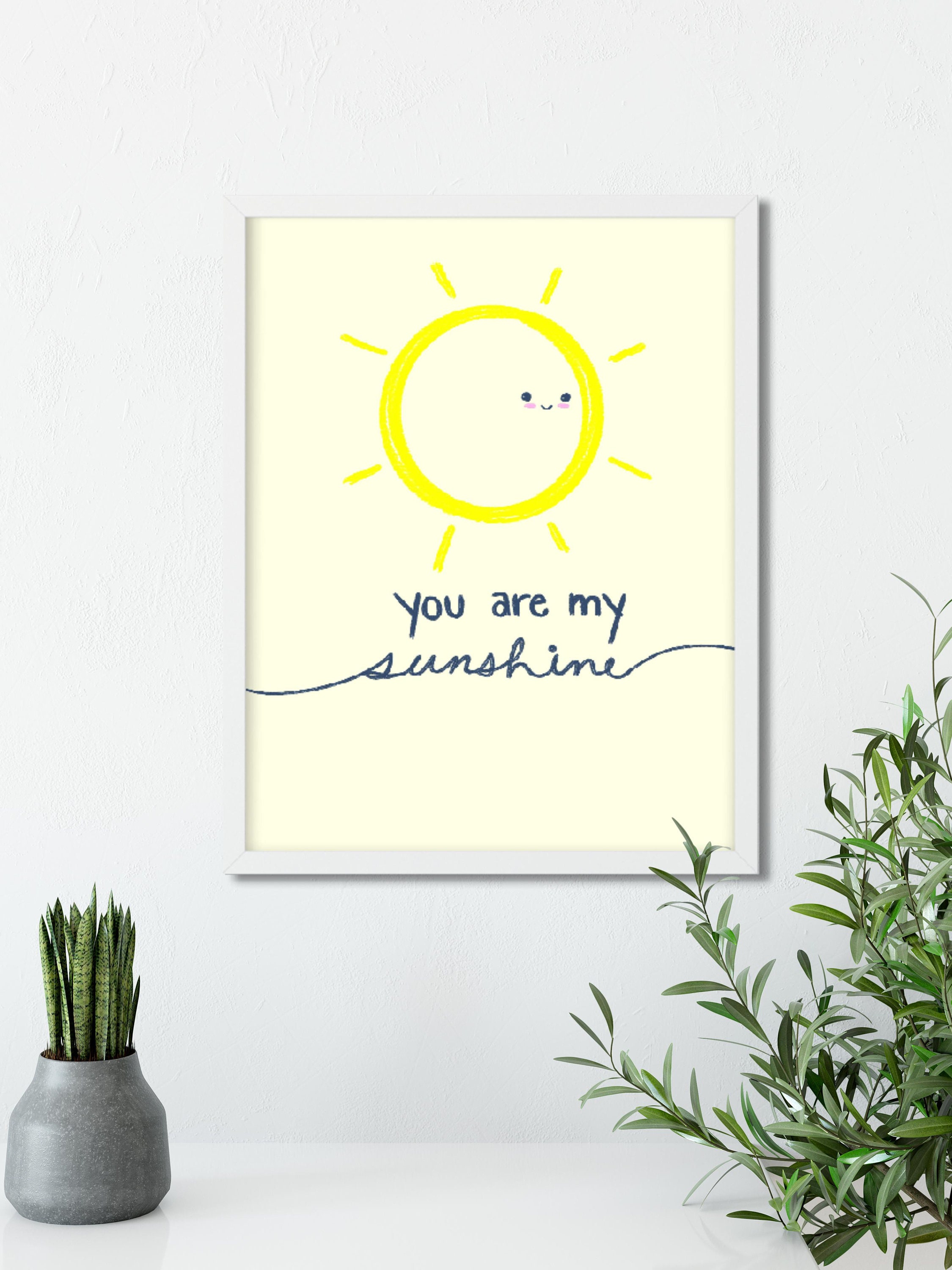 You Are My Sunshine Baby Nursery Decor Digital Printable Blue Pink ...