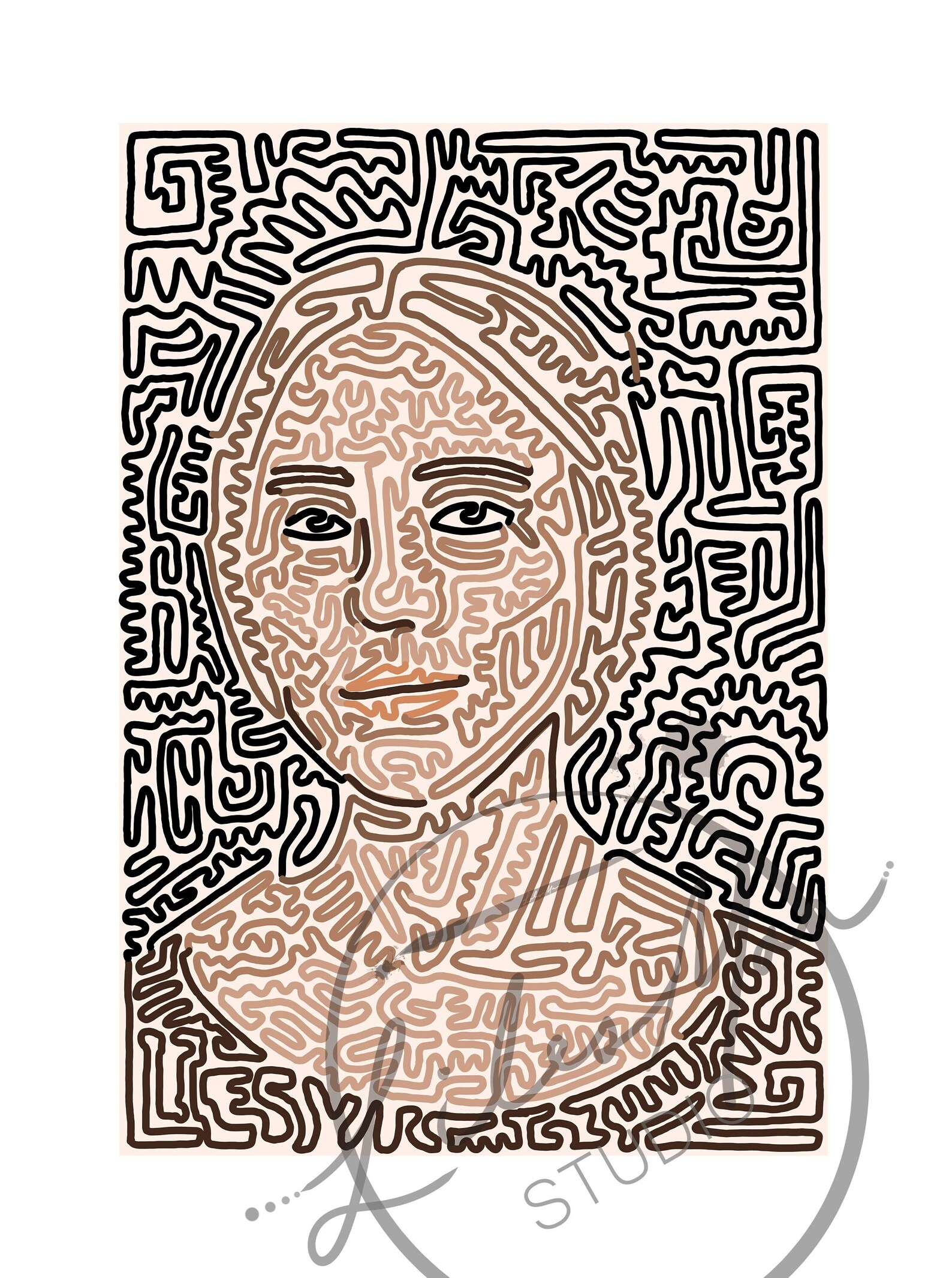 Abstract Portrait, One Line Art - Etsy