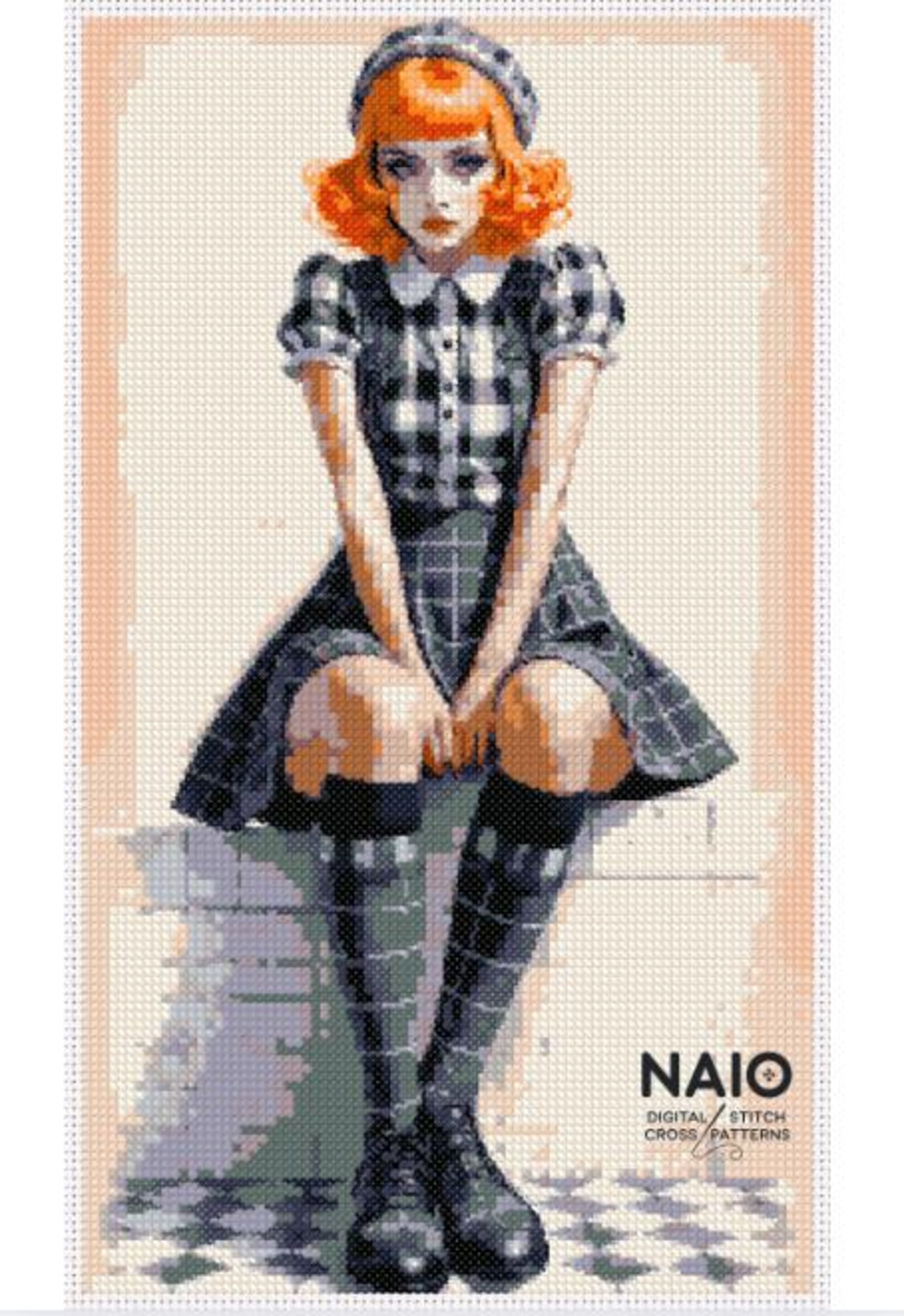 Nerd Girl for Cross Stitch Pattern - Easy and Modern Embroidery Design ...