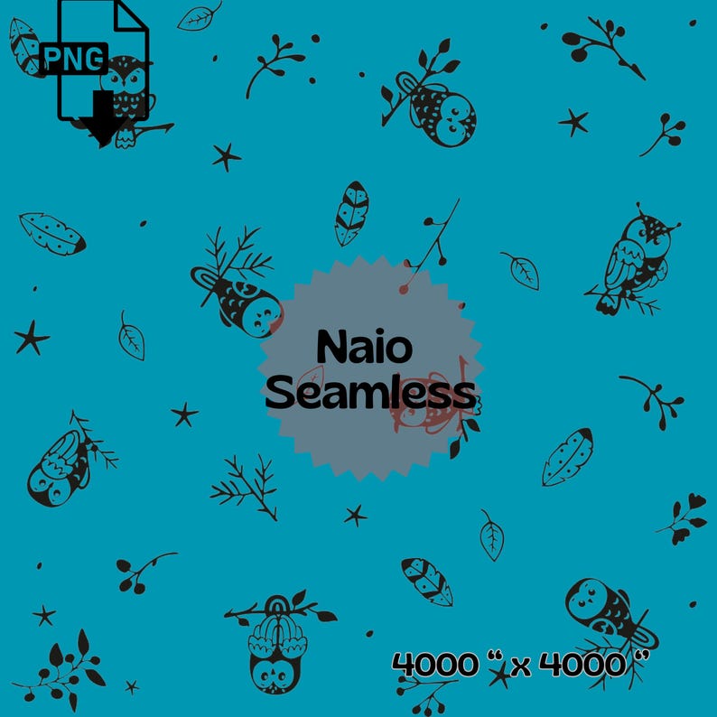 Owls Seamless Pattern: High-resolution PNG Digital Paper (4000x4000 ...