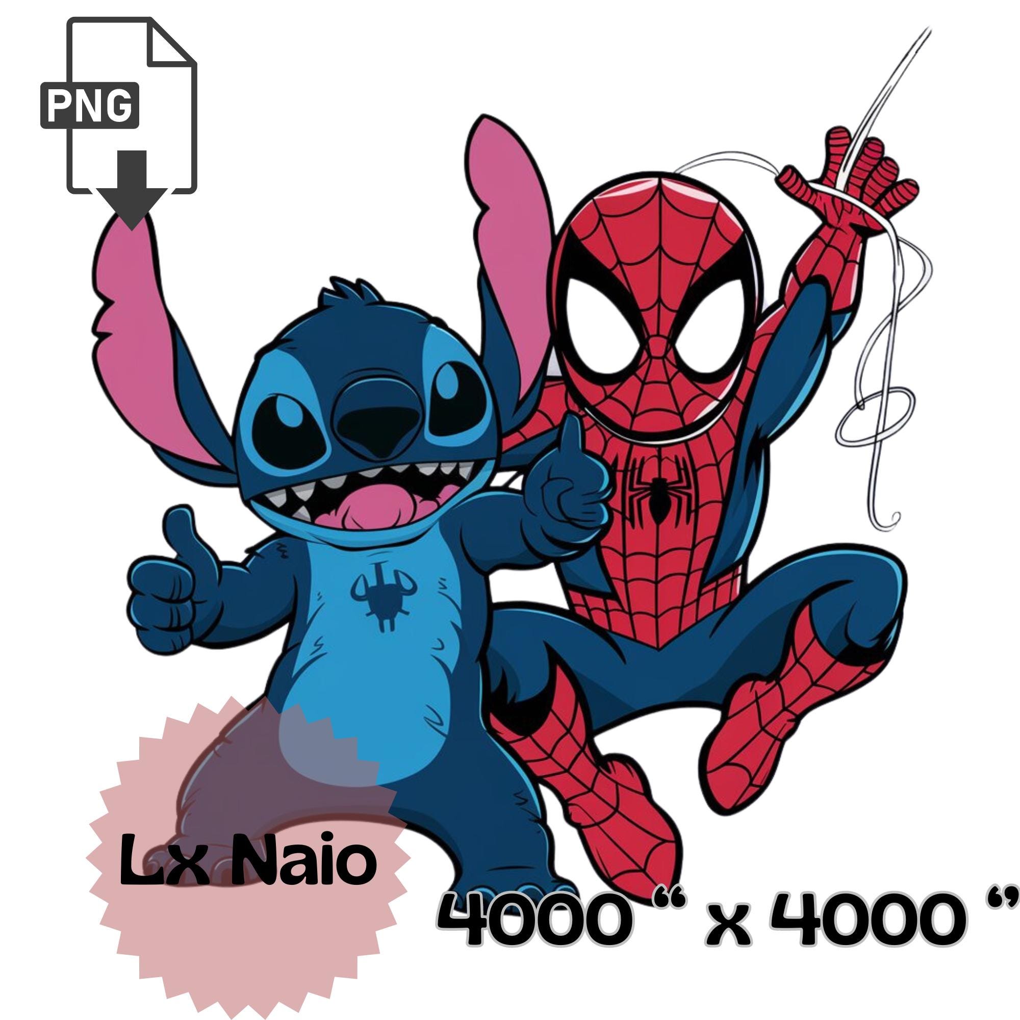 Stitch and Spider-man Cartoon PNG: High-resolution Design (digital ...