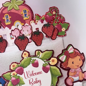Strawberry Shortcake Cake Topper: Glitter Berry Party Decoration - Etsy