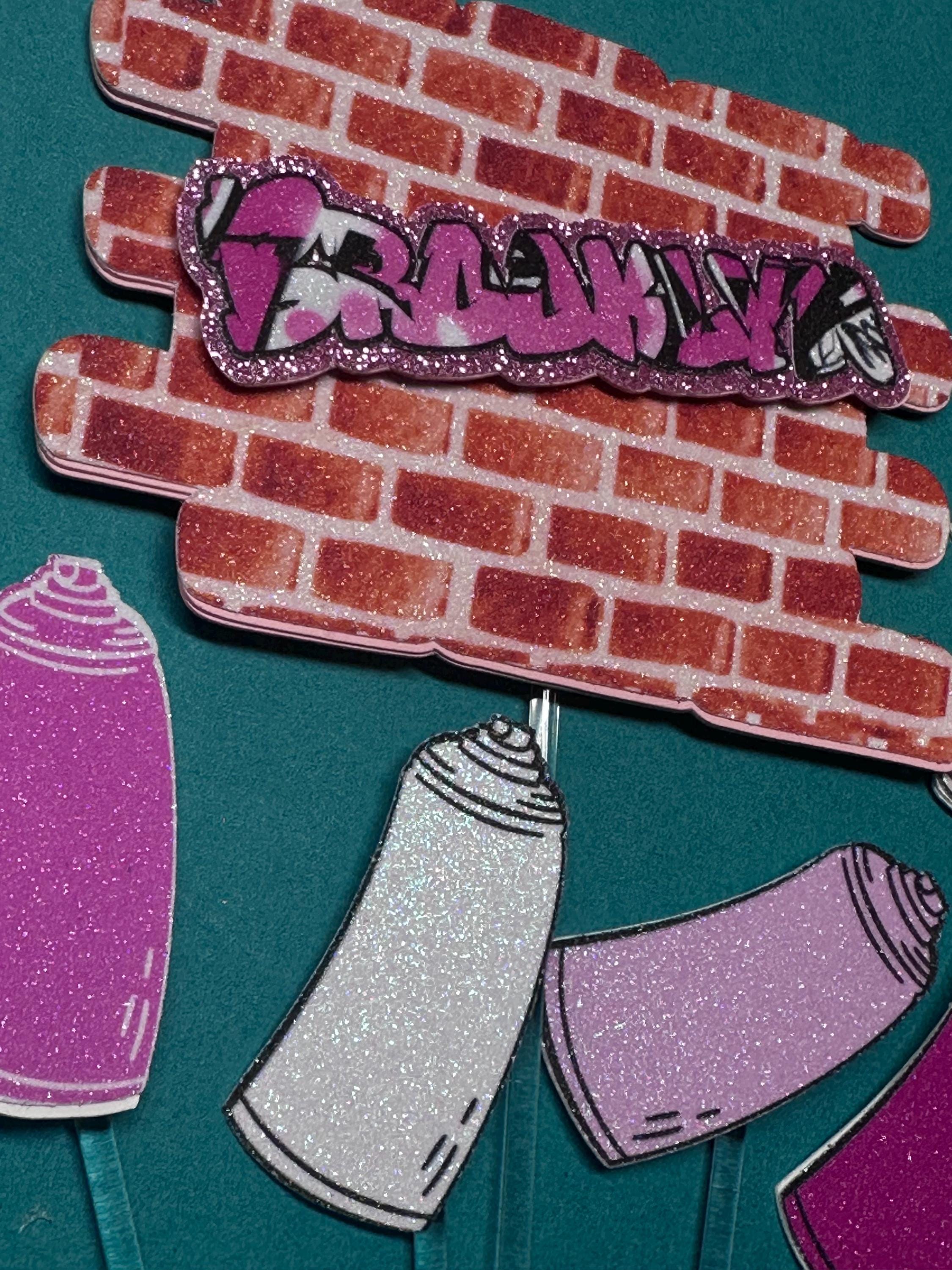 Graffiti Birthday Cake Topper: Urban Spray Paint Party Decor - Etsy