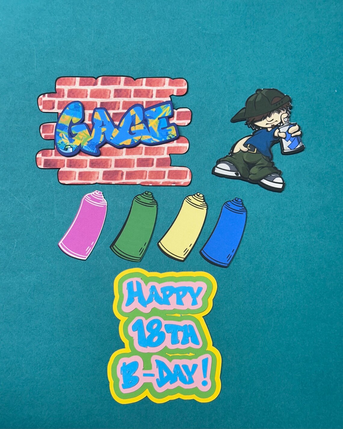 Graffiti Birthday Cake Topper: Urban Spray Paint Party Decor - Etsy