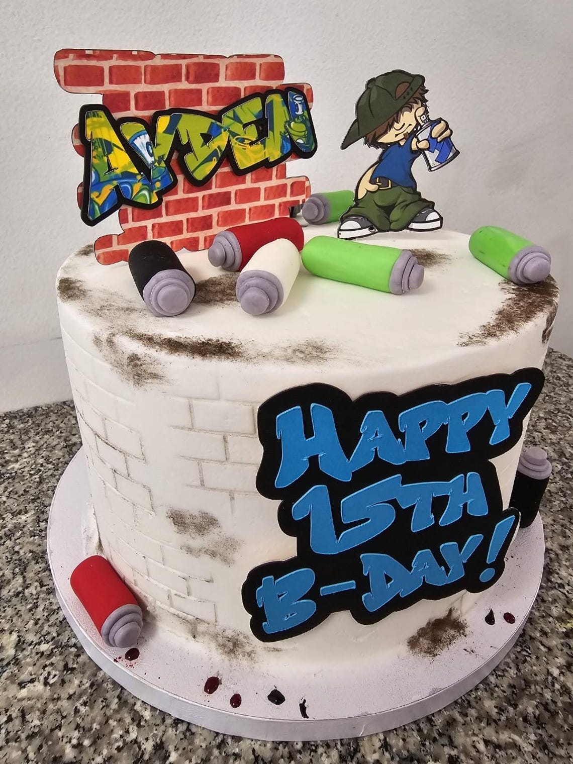 Graffiti Birthday Cake Topper: Urban Spray Paint Party Decor - Etsy