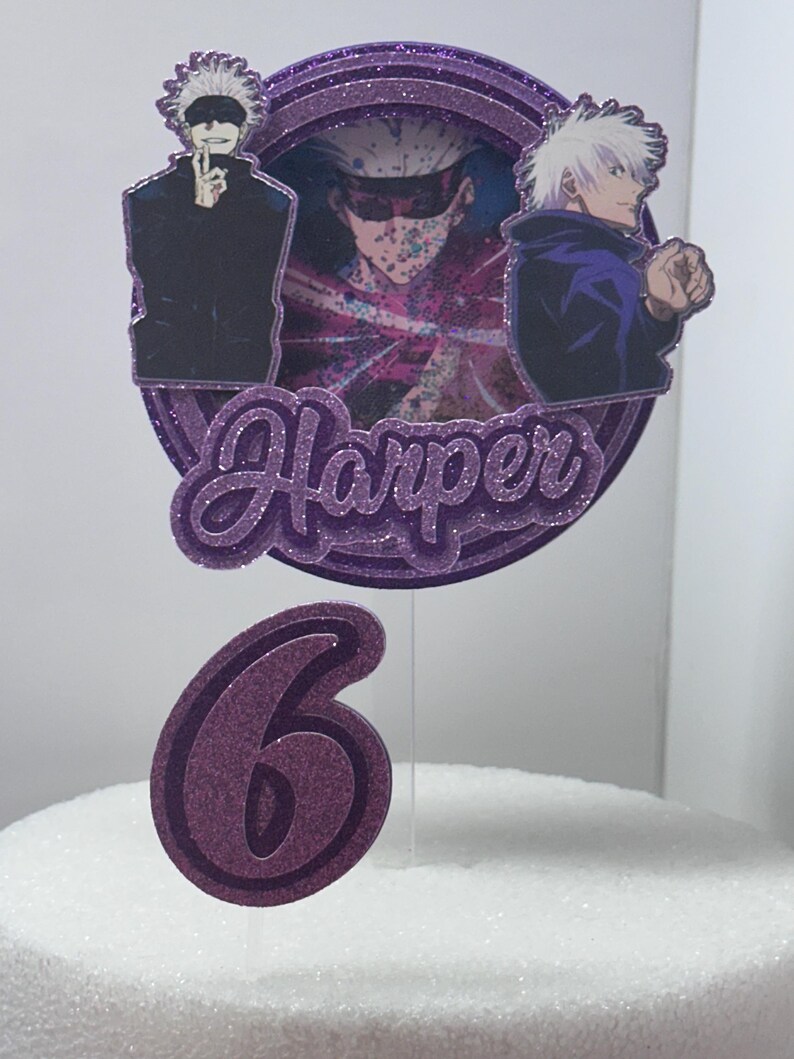 Satoru Gojo Anime Cake Topper: Custom Birthday Party Decor - Etsy