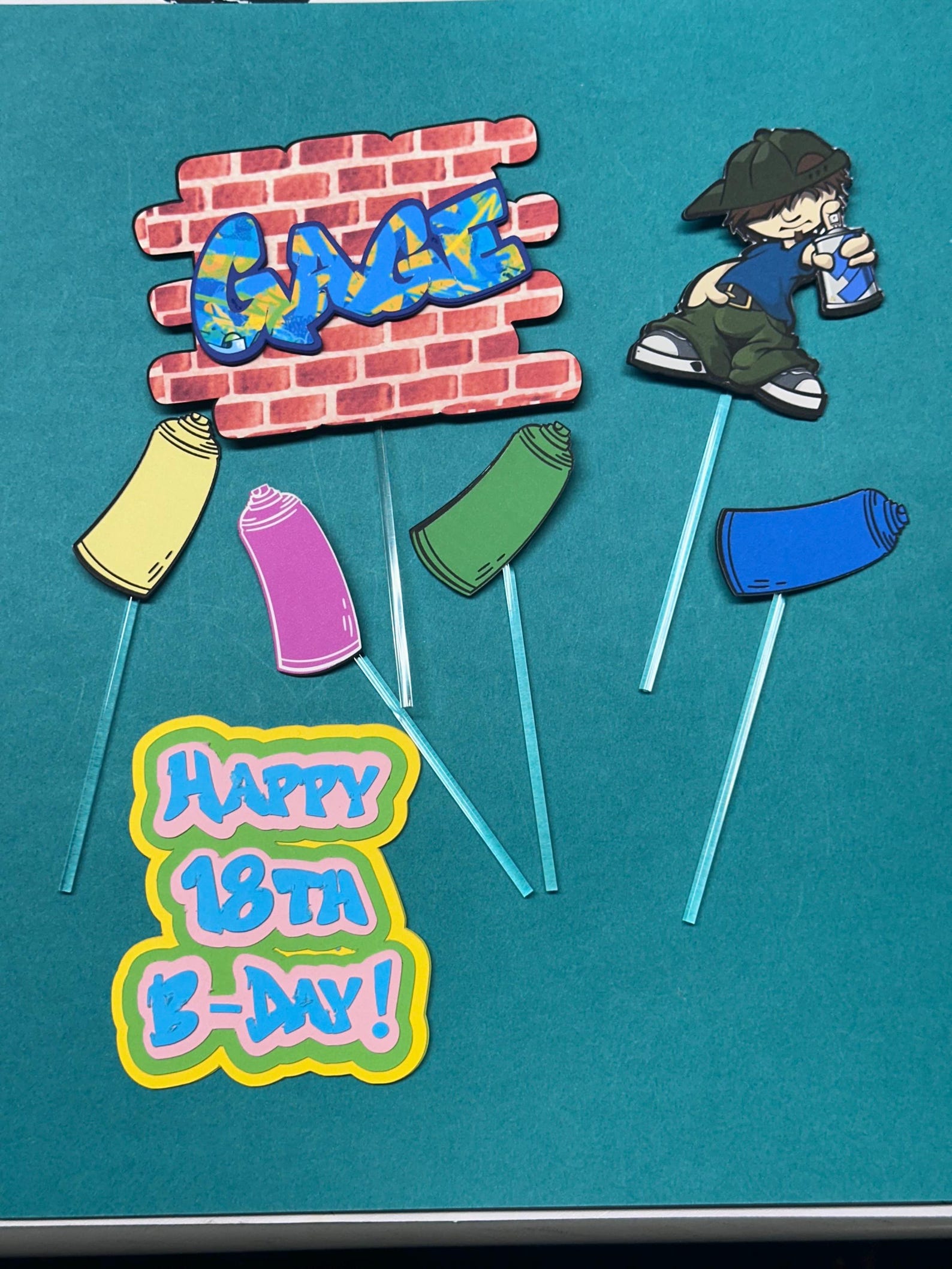 Graffiti Birthday Cake Topper: Urban Spray Paint Party Decor - Etsy