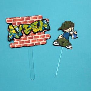 Graffiti Birthday Cake Topper: Urban Spray Paint Party Decor - Etsy